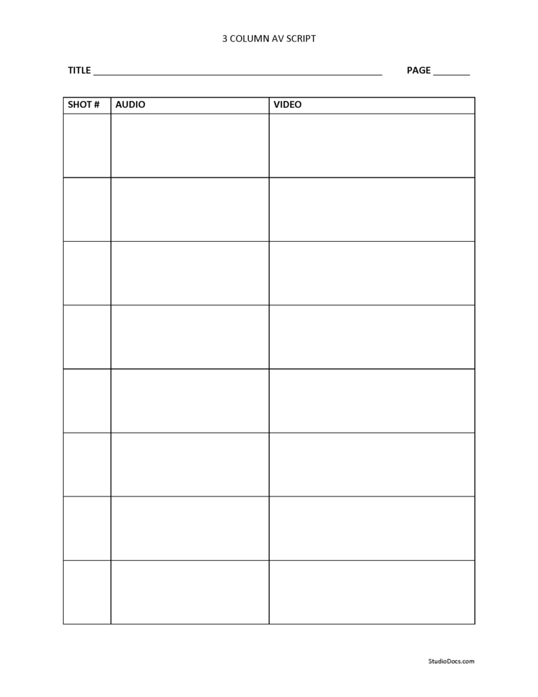 3 Column AV Script - StudioDocs